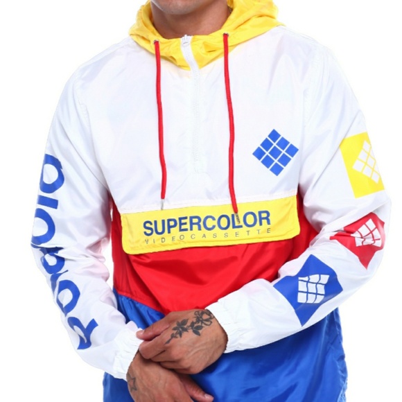Polaroid | Jackets & Coats | Polaroid Supercolor Windbreaker 4 Zip ...